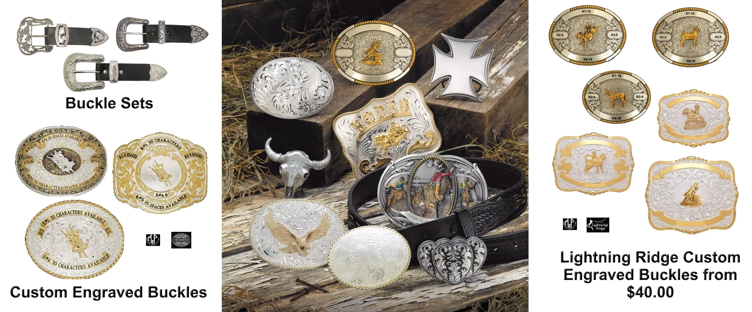 Cowboy Belt Buckles Trophy Buckles Custom Engraved Buckles